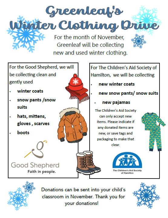 Winter Clothing Drive | Allan A. Greenleaf Elementary School