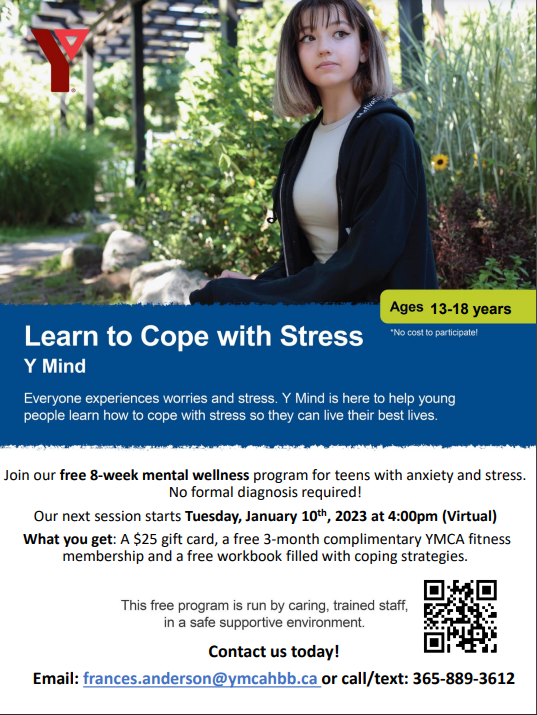 YMCA Learn To Cope With Stress Flyer | Allan A. Greenleaf Elementary School