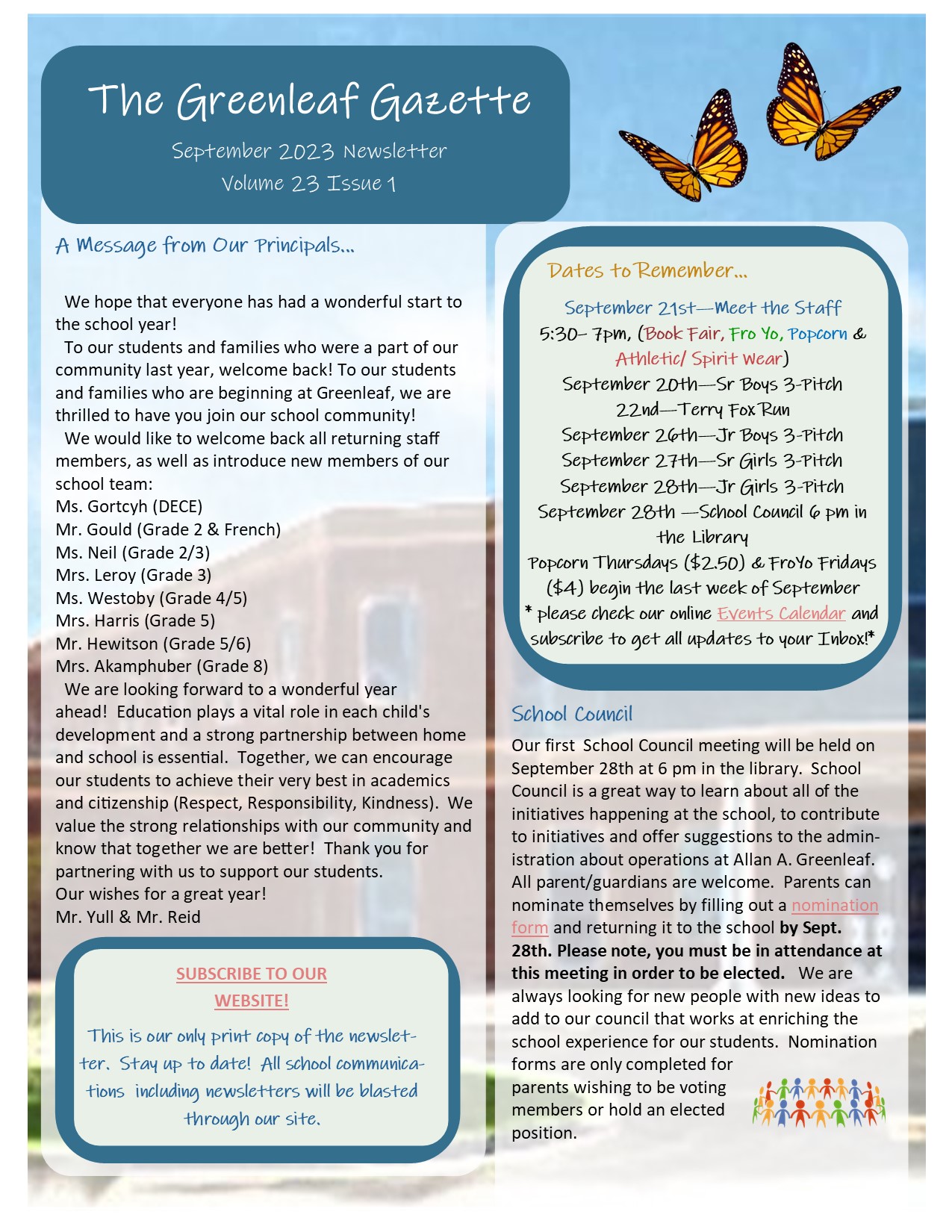 Newsletters | Allan A. Greenleaf Elementary School