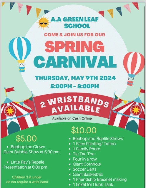Greenleaf Spring Carnival May 9 | Allan A. Greenleaf Elementary School