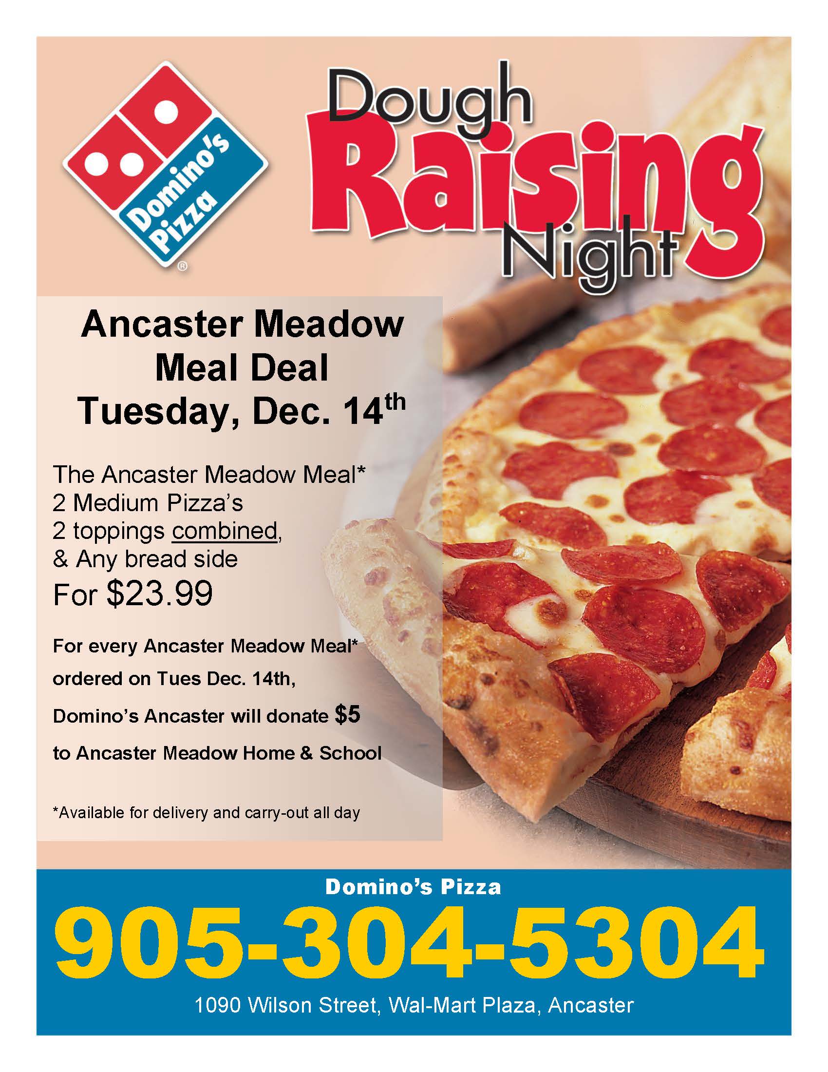 Family Dinner Night In – Domino’s Pizza | Ancaster Meadow Elementary School