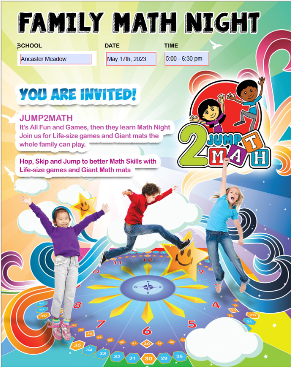 OPEN HOUSE Wednesday May 17th 4:30 – 6:00 pm (5-6:30 pm Family Math ...