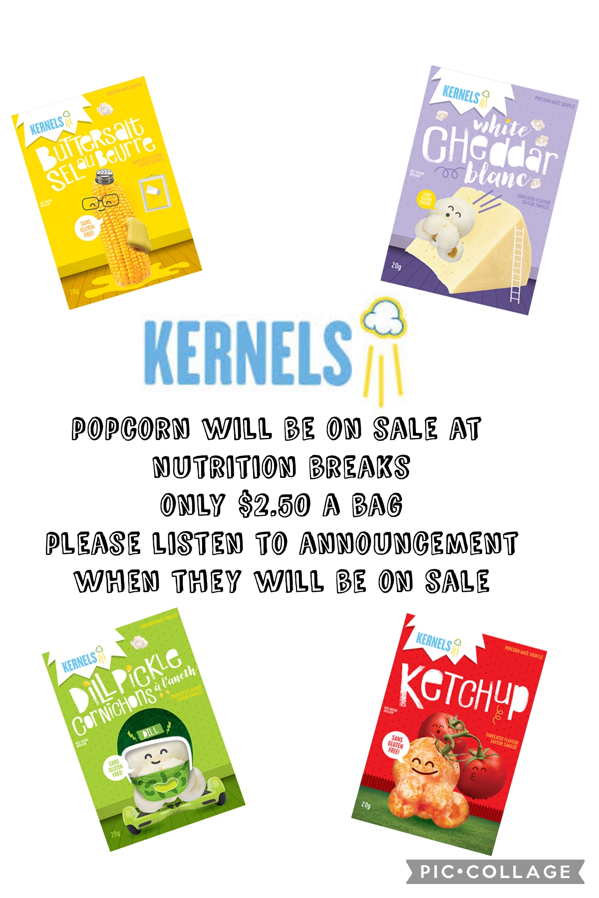Kernel’s on sale | Bellmoore Elementary School