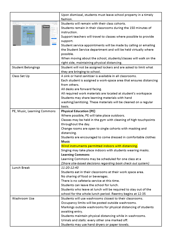 BCSS School Start Up Plan | Bernie Custis Secondary School
