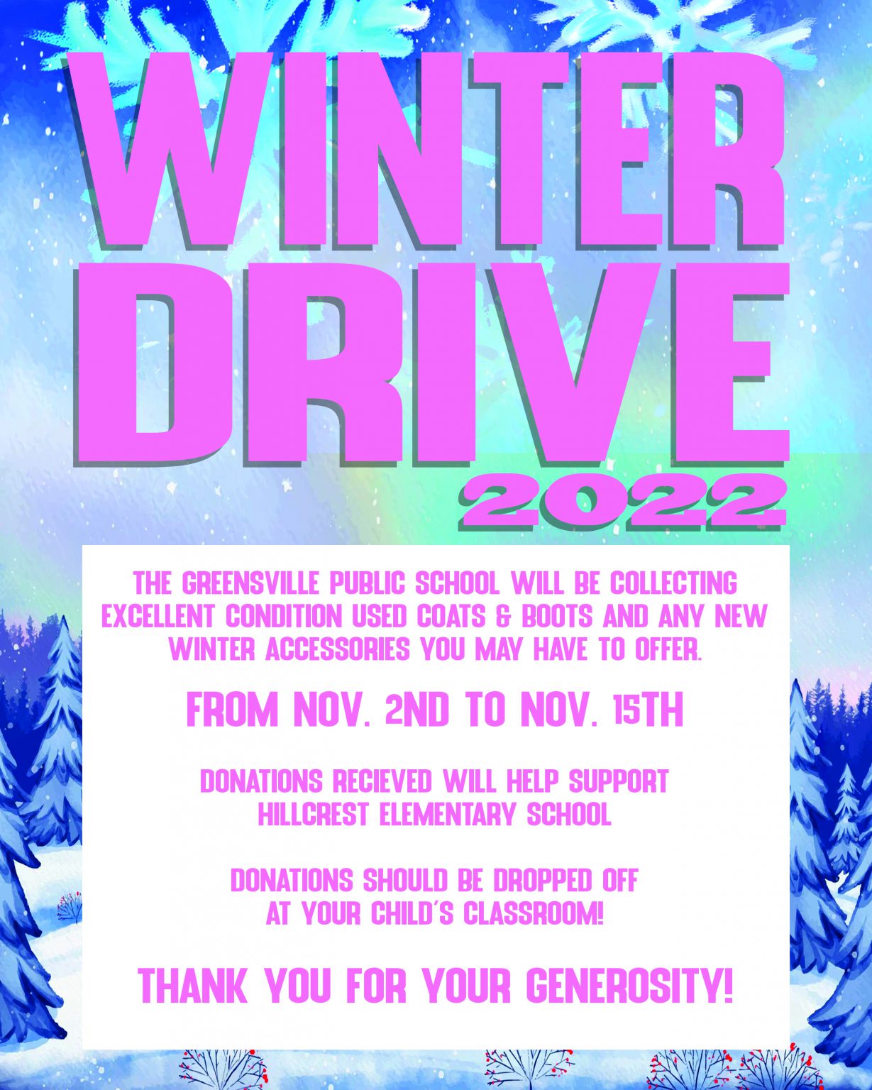 Winter Clothing Drive at Greensville | Greensville Elementary School