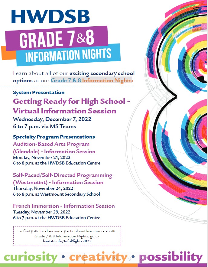 Grade 7 & 8 Information Night | Mount Albion Elementary School