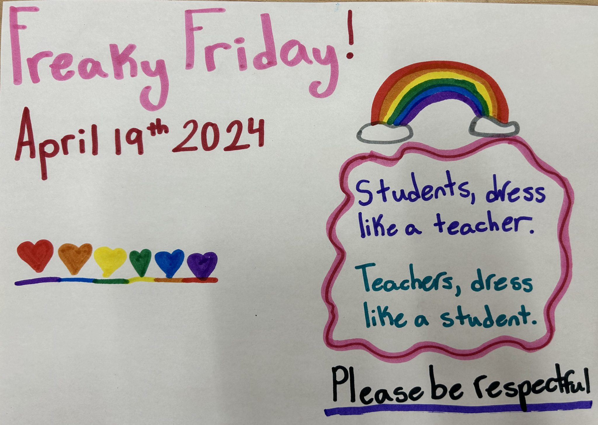 Freaky Friday Spirit Day-Friday April 19th | Rockton Elementary School