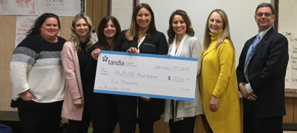 Tandia Financial Credit Union Cheque presentation | Rousseau Elementary ...