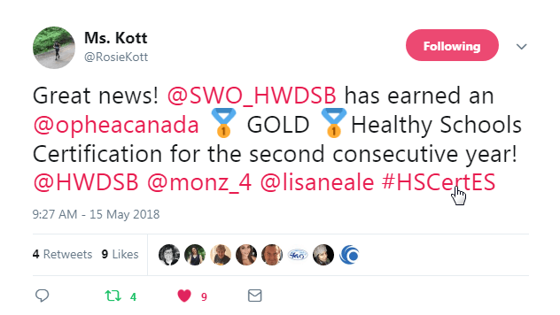 SWO Earns OPEHA Gold! | Sir William Osler Elementary School