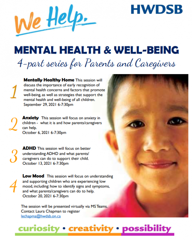 Mental Health and Well-Being: 4-Part Series for Parents and Caregivers ...