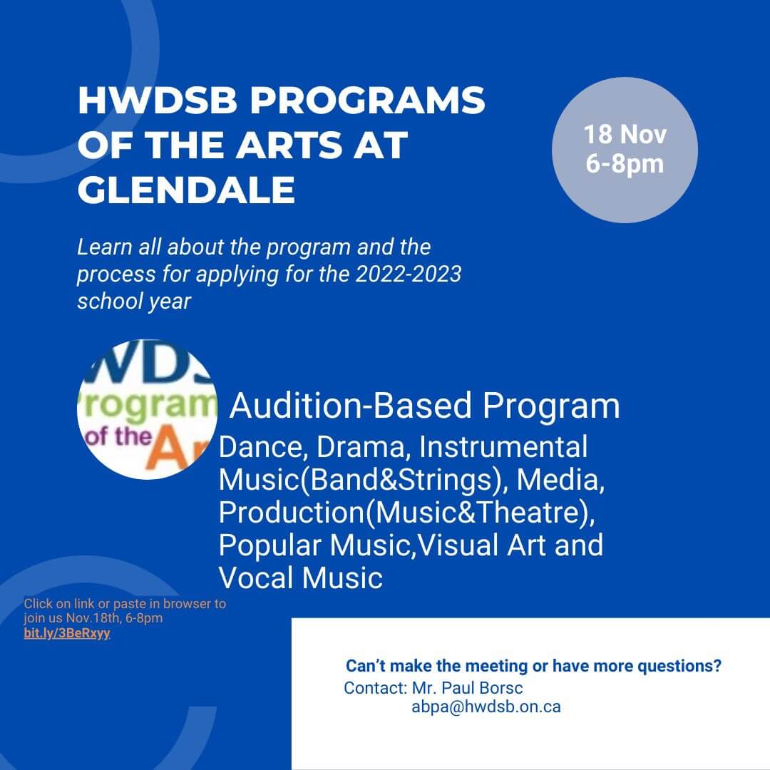 HWDSB Program of the Arts Public Information Night | Hamilton-Wentworth ...