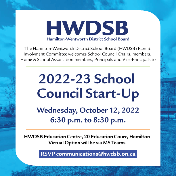 Parent Involvement Committee 2022-23 School Council Start-Up Event ...