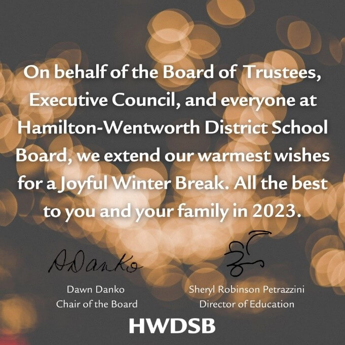 Winter Break Message to HWDSB Families | Hamilton-Wentworth District ...