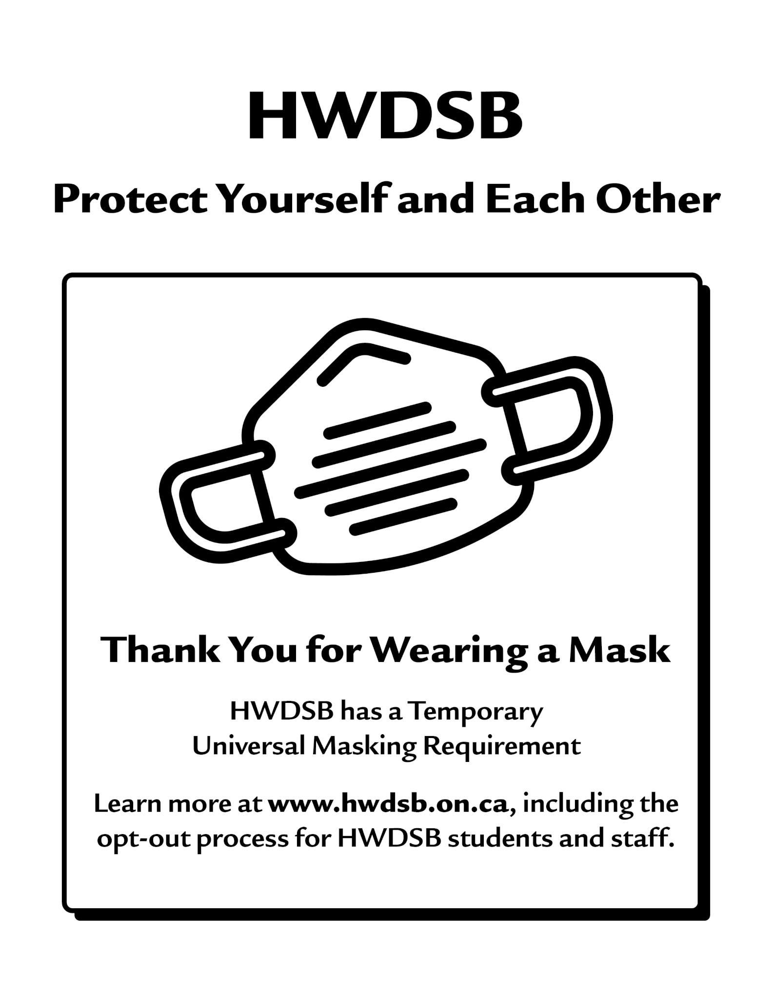 Temporary Universal Masking Requirement | Hamilton-Wentworth District ...