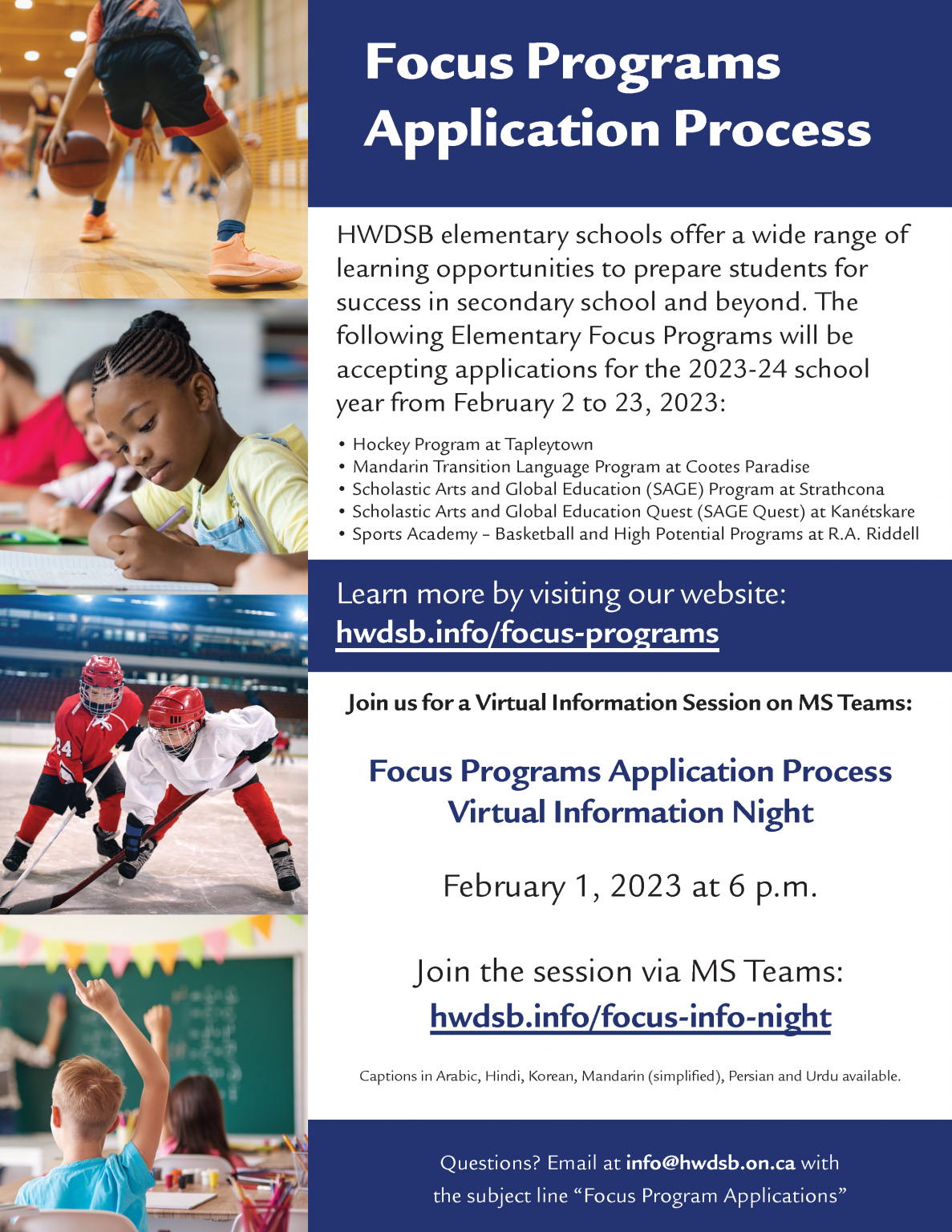 2023-24 Elementary Focus Programs Application Process | Hamilton ...
